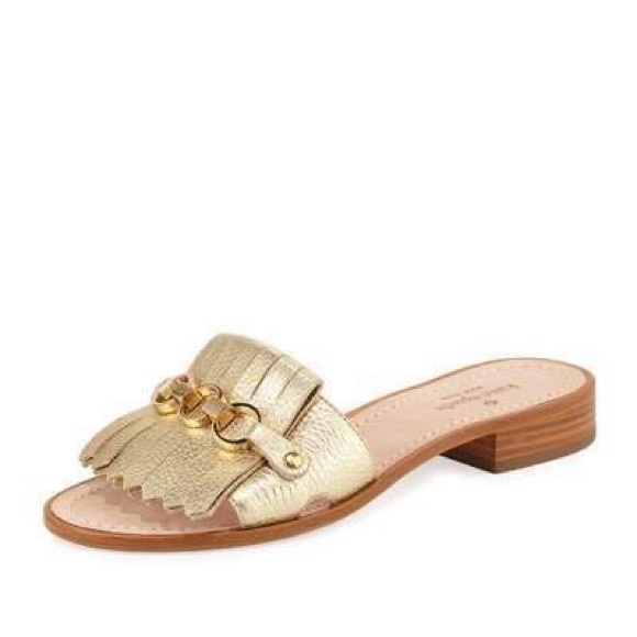 kate spade | Shoes | Kate Spade Womens Metallic Brie Gold Leather ...